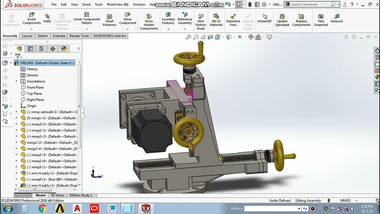 Milling machine in solidworks|milling machine 3d model in solidworks ...