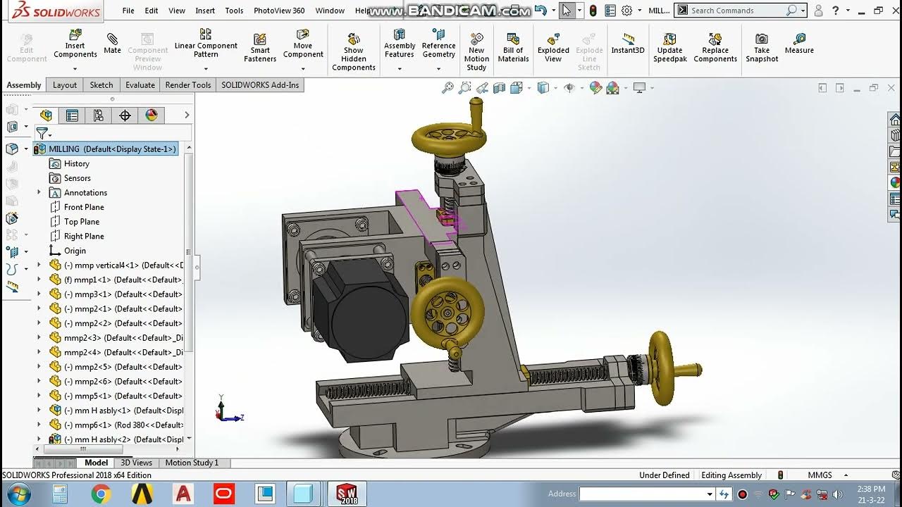 Milling machine in solidworks|milling machine 3d model in solidworks ...