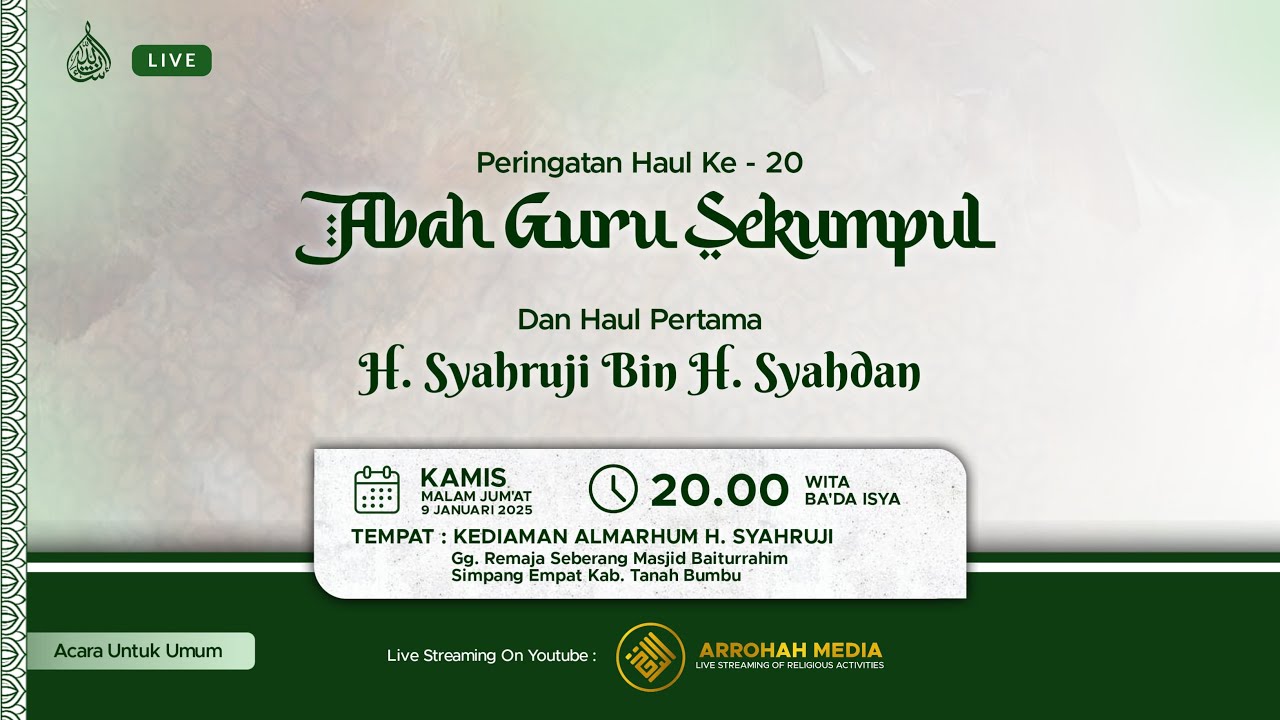 Haul Ke 20 Abah Guru Sekumpul & Haul Ke 1 H.Syahruji Bin H.Syahdan ...