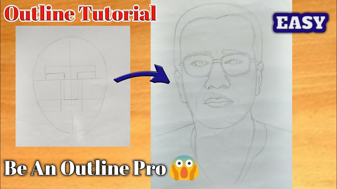 How To Draw Face || Outline Tutorial || Face Reveal - YouTube