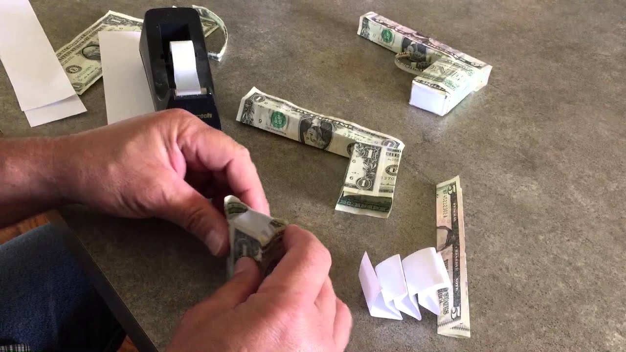 Paper Gun made with Money (The Original Gift Gun) - YouTube