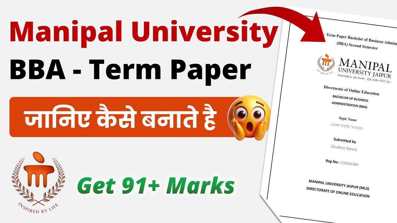 How to Write BBA 2nd Semester Term Paper Project | Manipal University ...