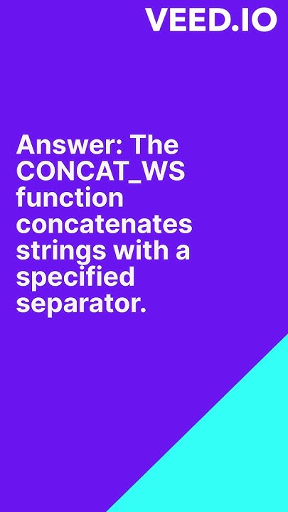 What Is The Purpose Of The Sql Concat Ws Function Viralshort