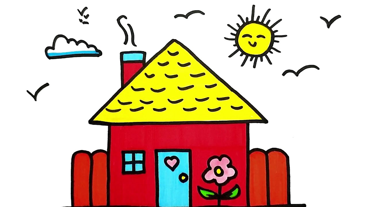 Ev Çizimi | Kolay Çizimler | Kolay Ve Güzel Ev Resmi Nasıl Çizilir ...