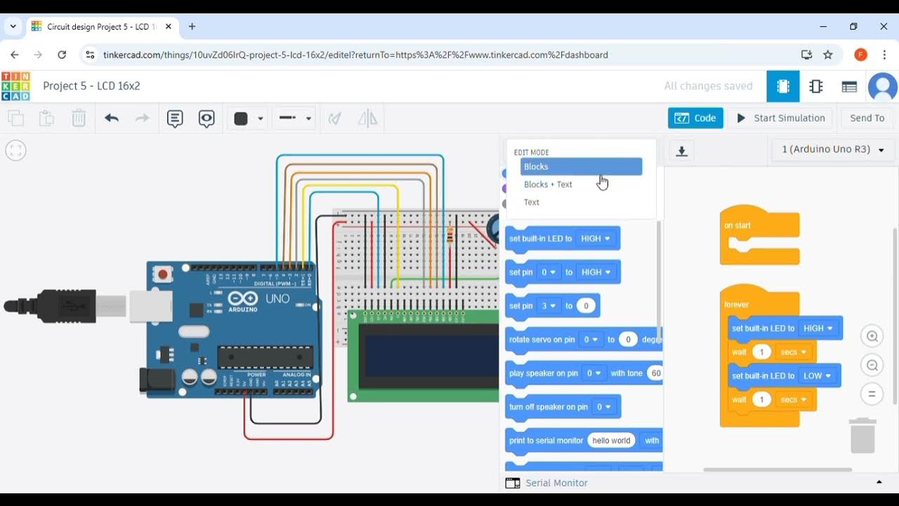 Cara membuat simulasi project Arduino Uno LCD 16×2 - YouTube