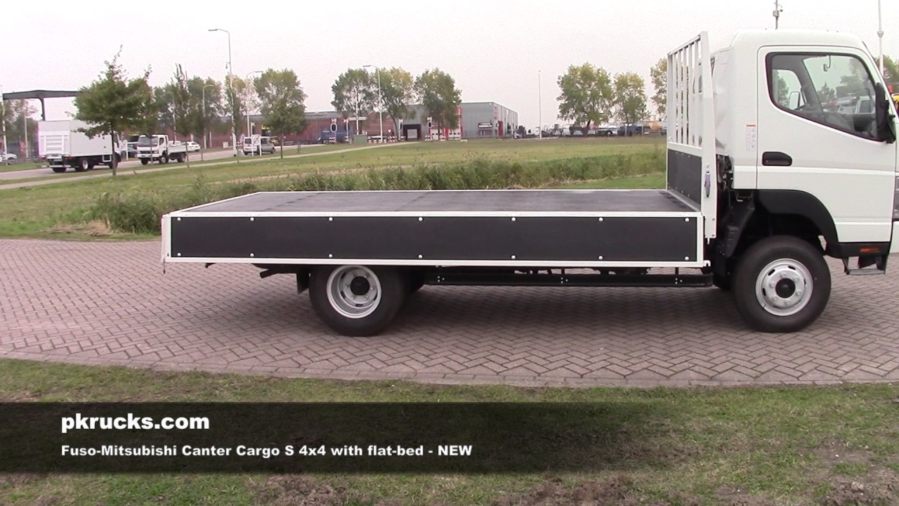 div3821 Fuso Mitsubishi Canter with flat bed - NEW - YouTube