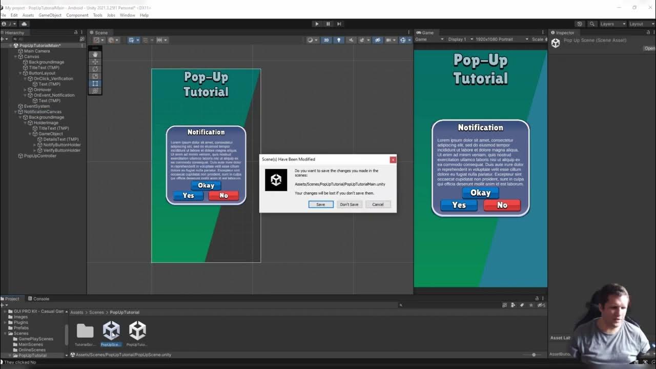 Unity Pop Up Tutorial - YouTube