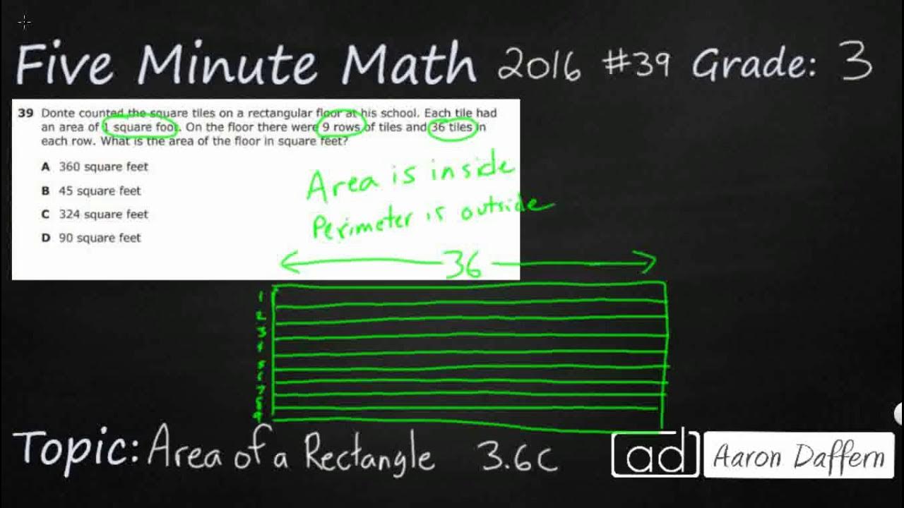 3rd Grade STAAR Practice Area of a Rectangle (3.6C - #2) - YouTube
