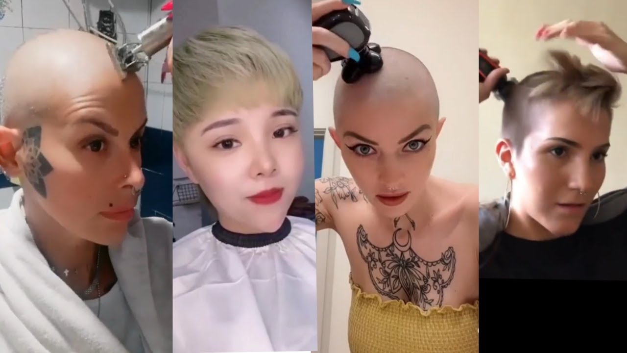 Girl Self Headshave Amazing Baldheaded Girl Ladies Headshave Youtube