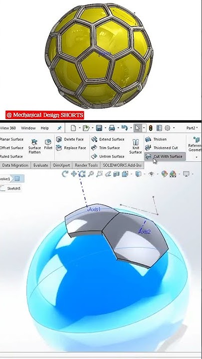 Solidworks Hexagonal Ball Design 🤩 #shorts #short - YouTube