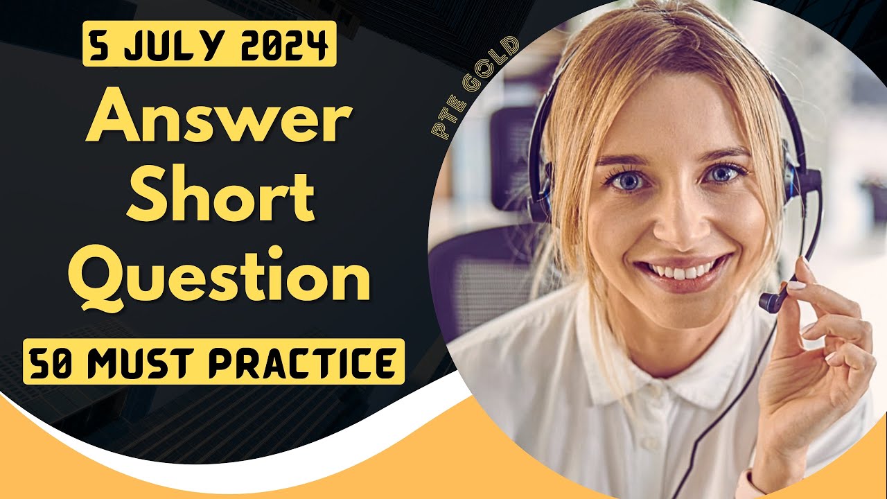 PTE Answer Short Question - JULY 2024 - Most Repeated - YouTube