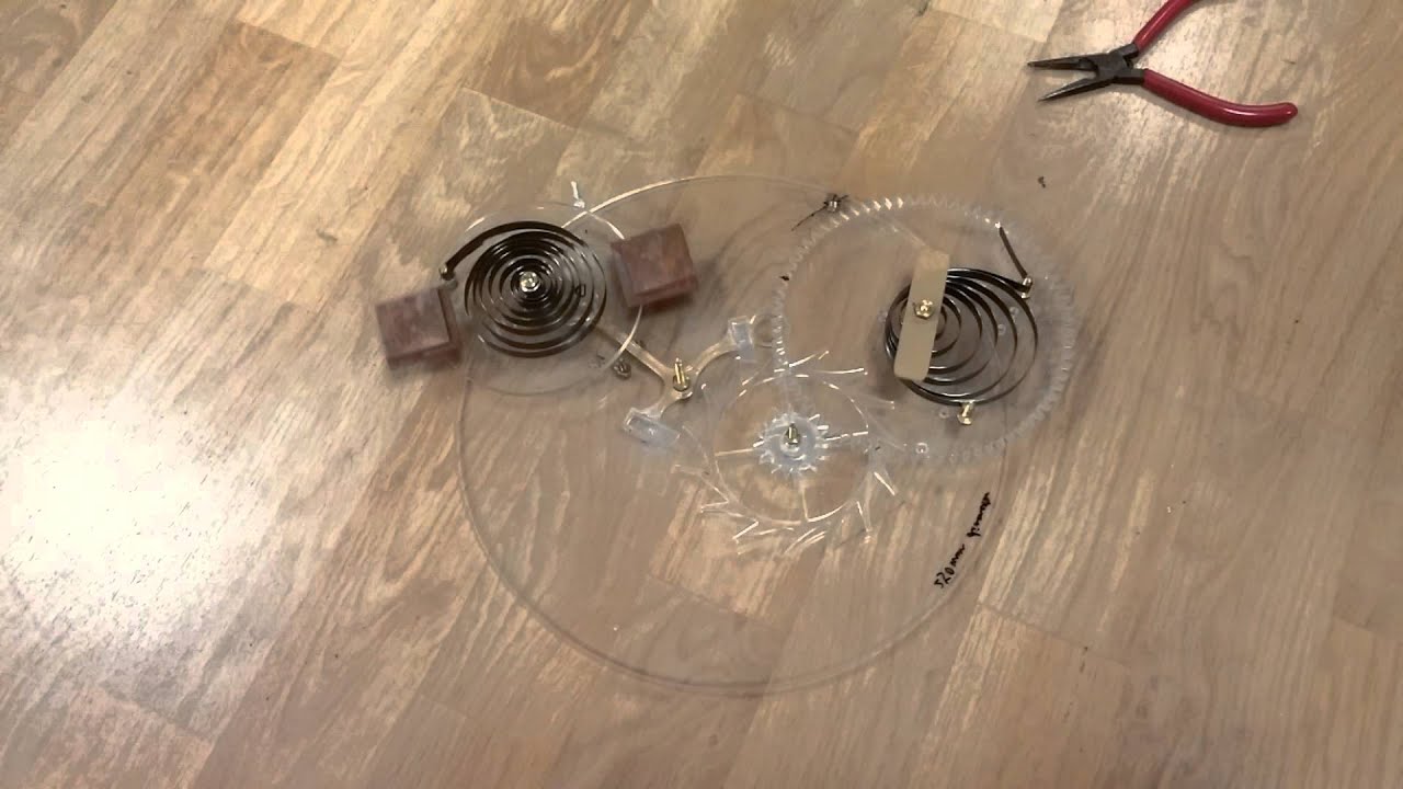 1/2 Swiss lever escapement watch model - winding the mainspring - YouTube
