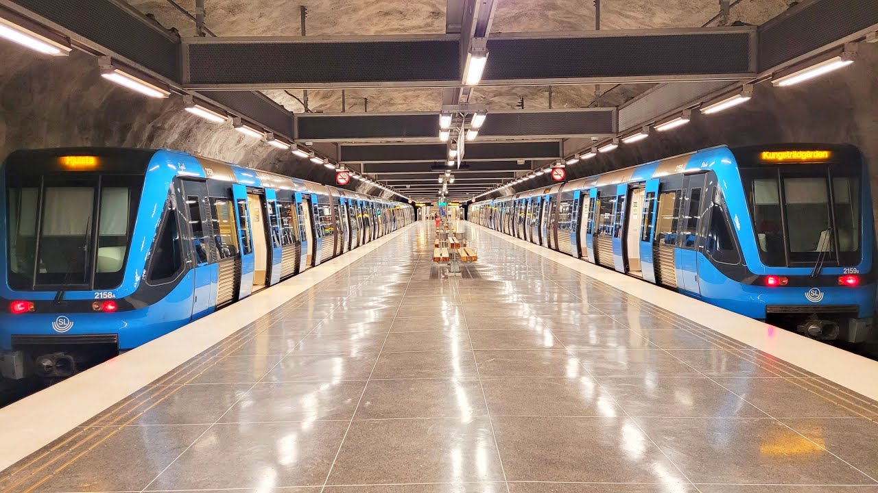 Stockholm Metro (T-Bana): The Blue Line. Routes 10 and 11. - YouTube