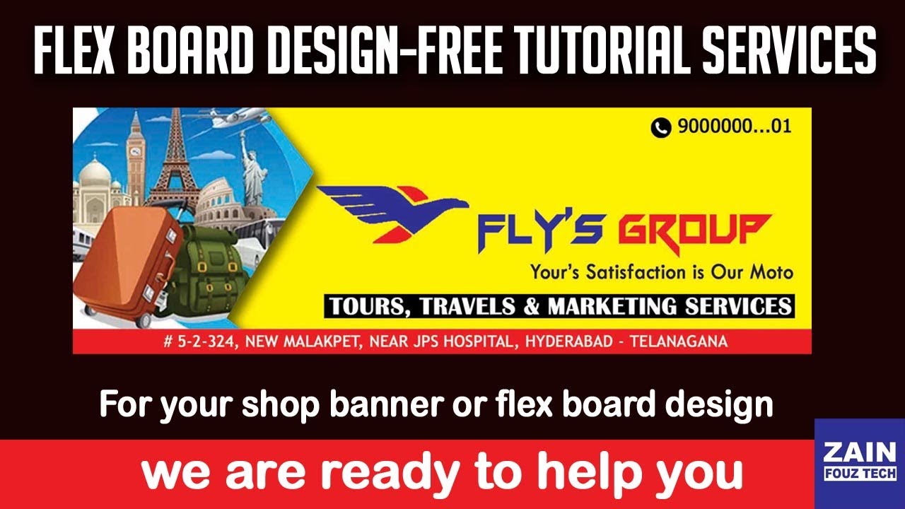 How To Design Flex Board Banner In Photoshop in Hindi/Urdu, Easy Flex ...