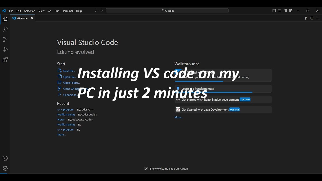 Installation and setup of VS code on Windows | Mac | Virtual Studio ...