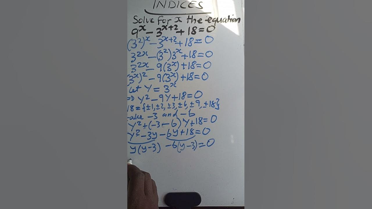 Solving Equations involving indices #index #indices #equations #solve ...
