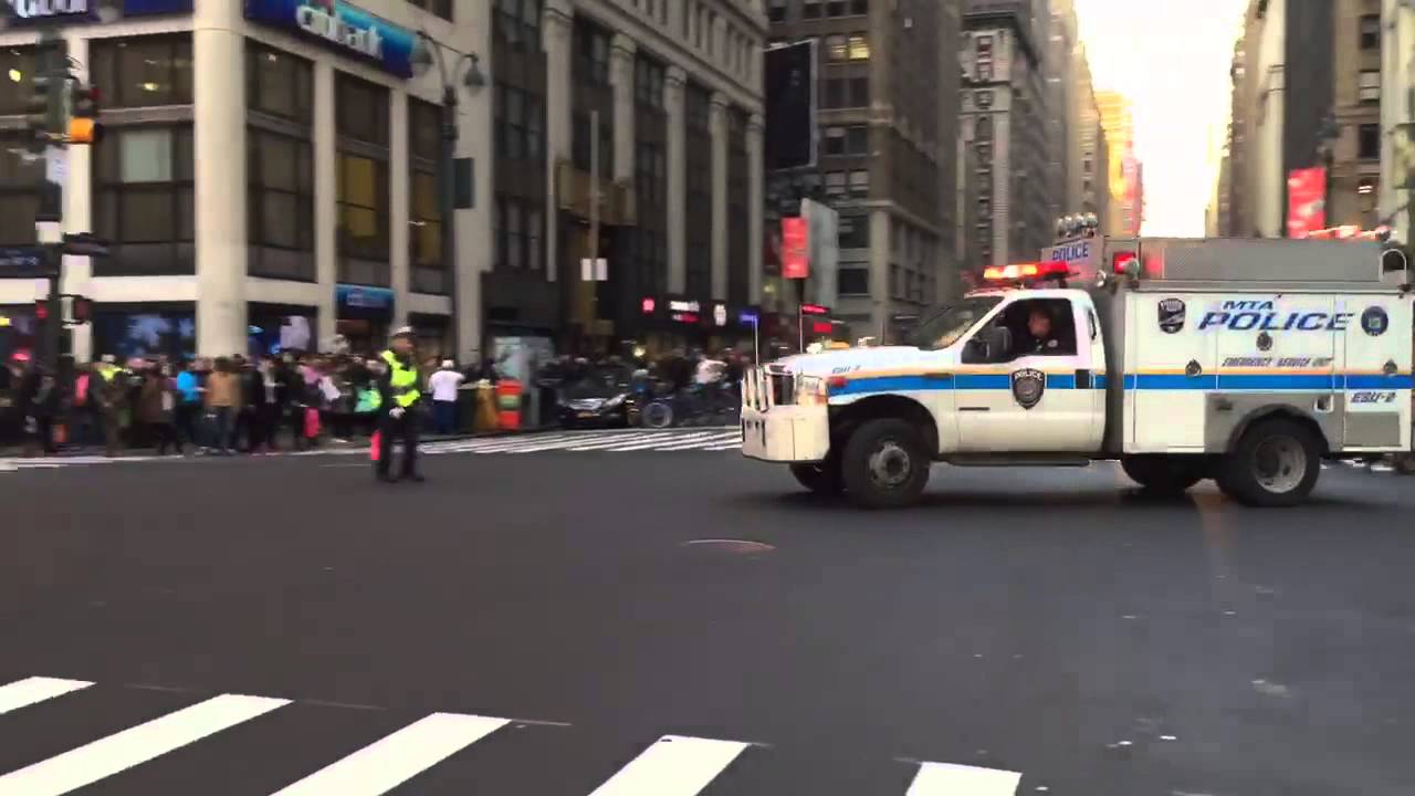 RARE!!! MTA Police ESU Truck Responding in Times Square - YouTube