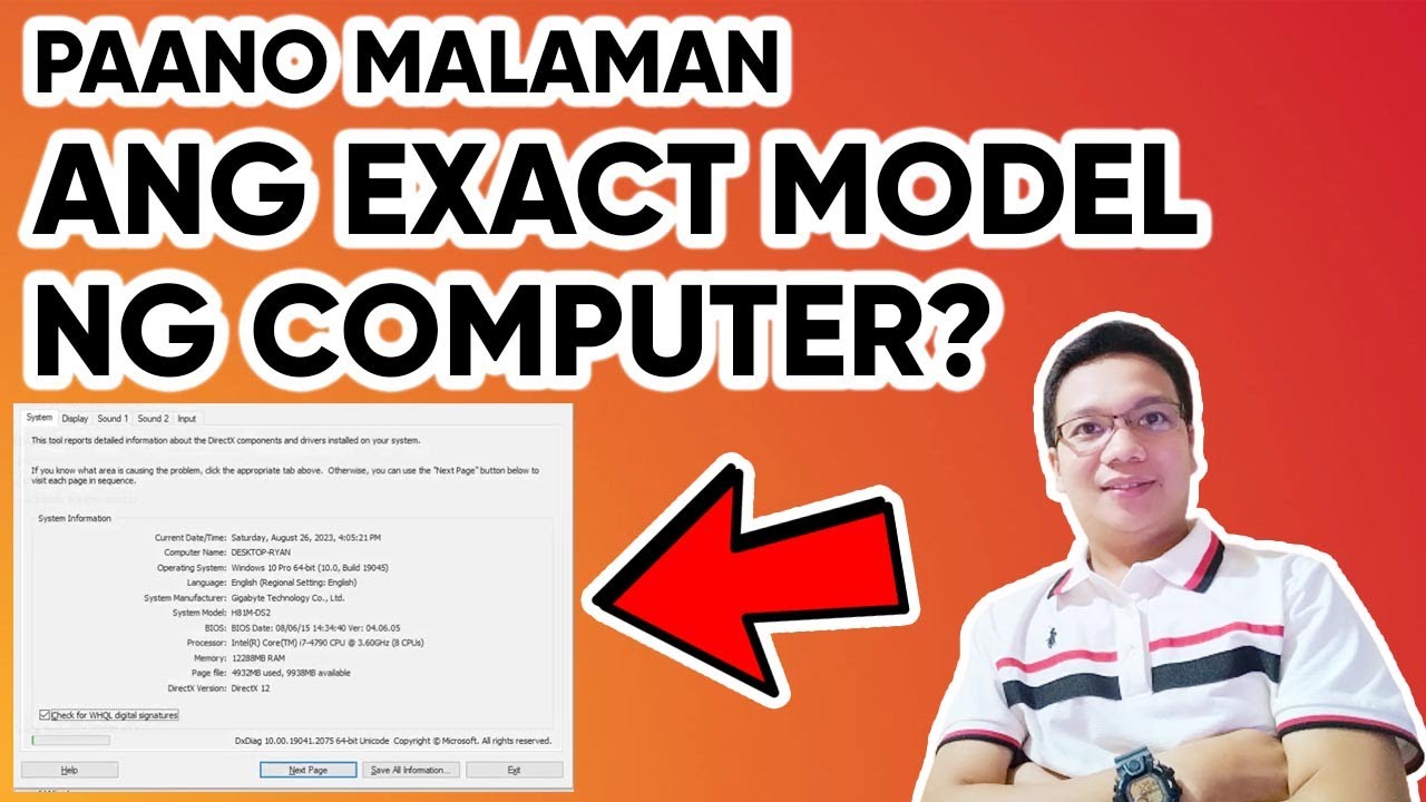 PAANO MALAMAN ANG EKSAKTONG MODEL NG COMPUTER? - YouTube