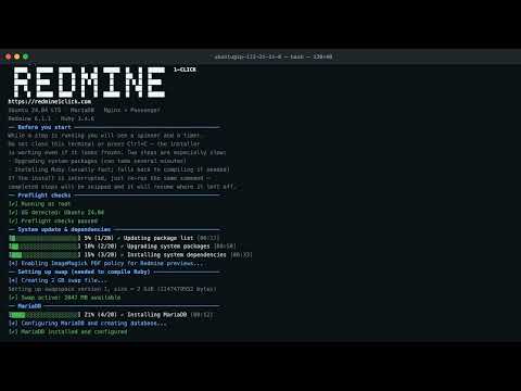 Redmine 1-Click: Install Redmine in a few minutes with a Single Command (Demo)