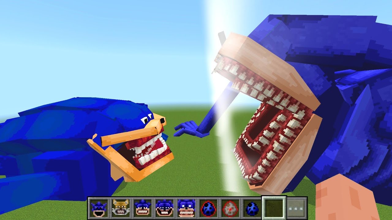New Shin Sonic! vs OLD Shin Sonic Tapes Addon Update in MINECRAFT PE ...