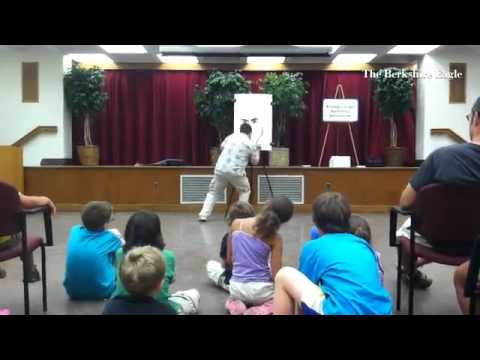 Artist Paul Merklein teaches kids how he draws superheroes at Berkshire ...