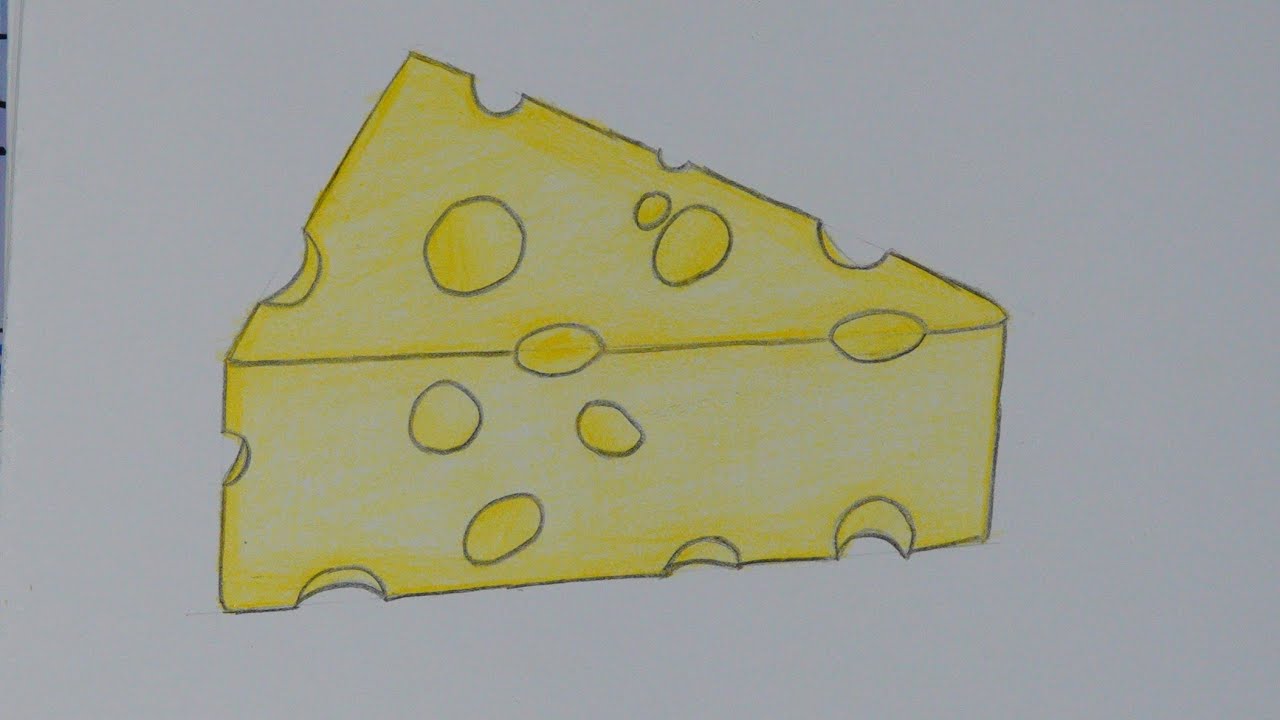 Menggambar dan mewarnai gambar keju. Drawing and coloring cheese - YouTube