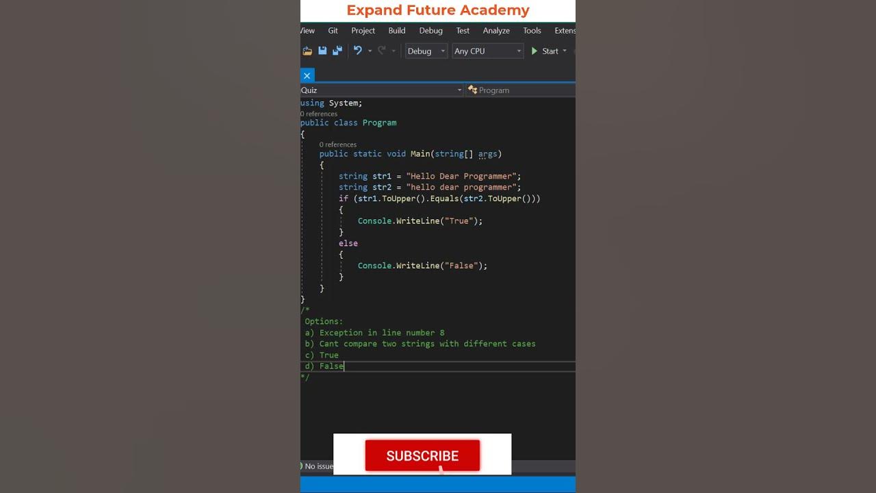 Programming Quiz Questions Q96 Expand Future Academy Shorts Programming Csharp Dotnet