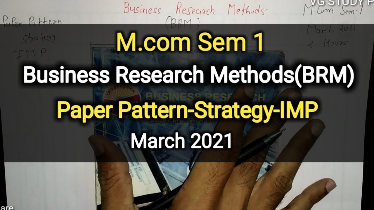 Business Research Method | Paper Pattern-Strategy-IMP | M.com Sem 1 ...
