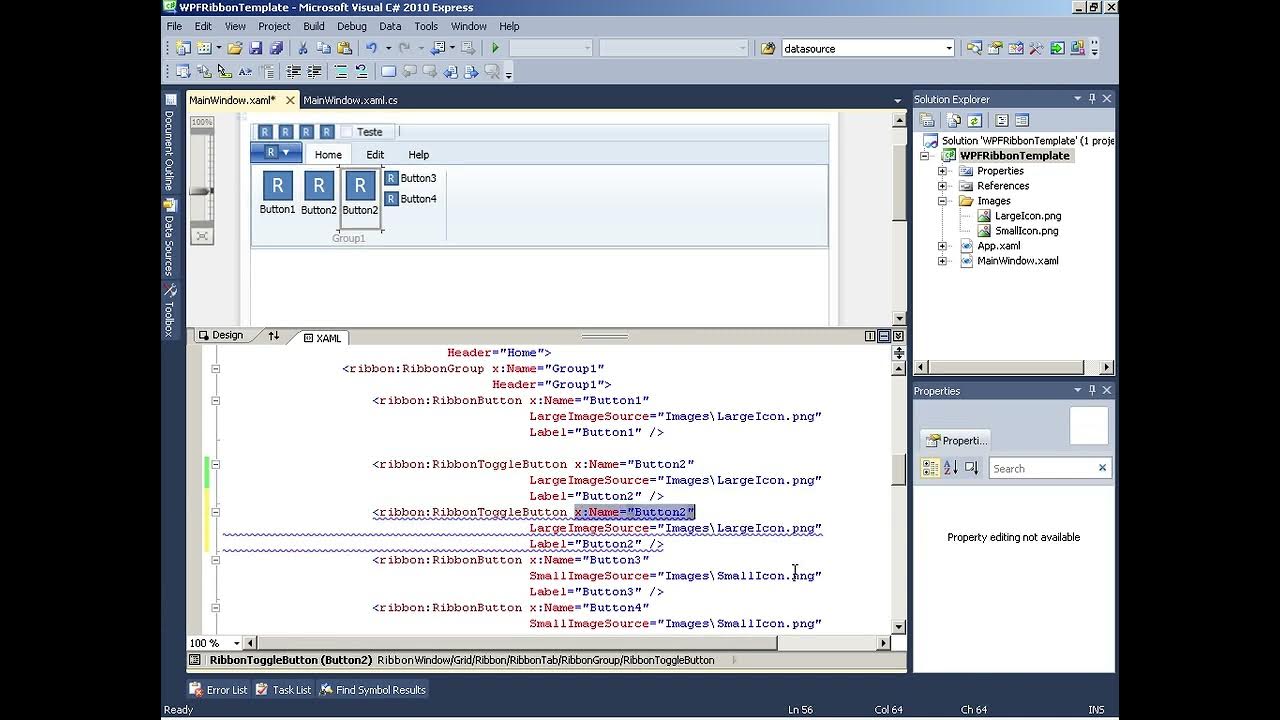 C# WPF Ribbon Video Aula 07 - WPF Ribbon - Button - YouTube