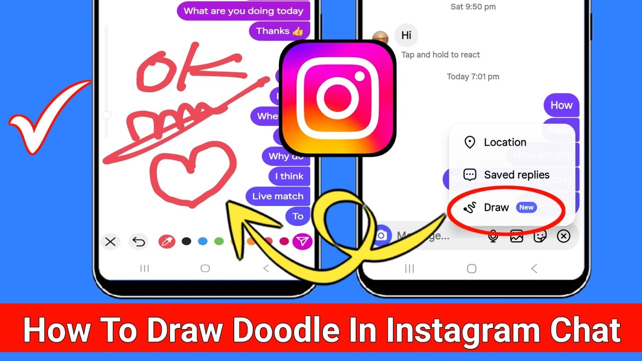 How To Draw and Send Doodle In Instagram Chat | Draw On Instagram ...