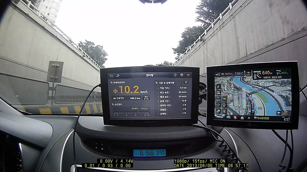 아반떼 MD IQ 3D 5000V 차선이탈 ＆ 연비짱 체험 0805-6 - YouTube