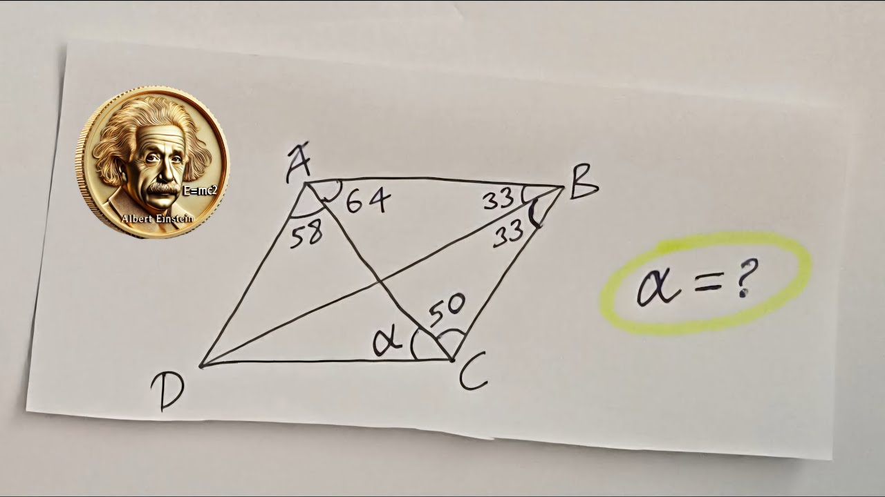 Can you find the unknown angle "α" in this geometry problem? | Math ...