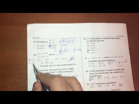 9-cu sinif 2-ci merhele sınaq imtahanı suallarının izahı