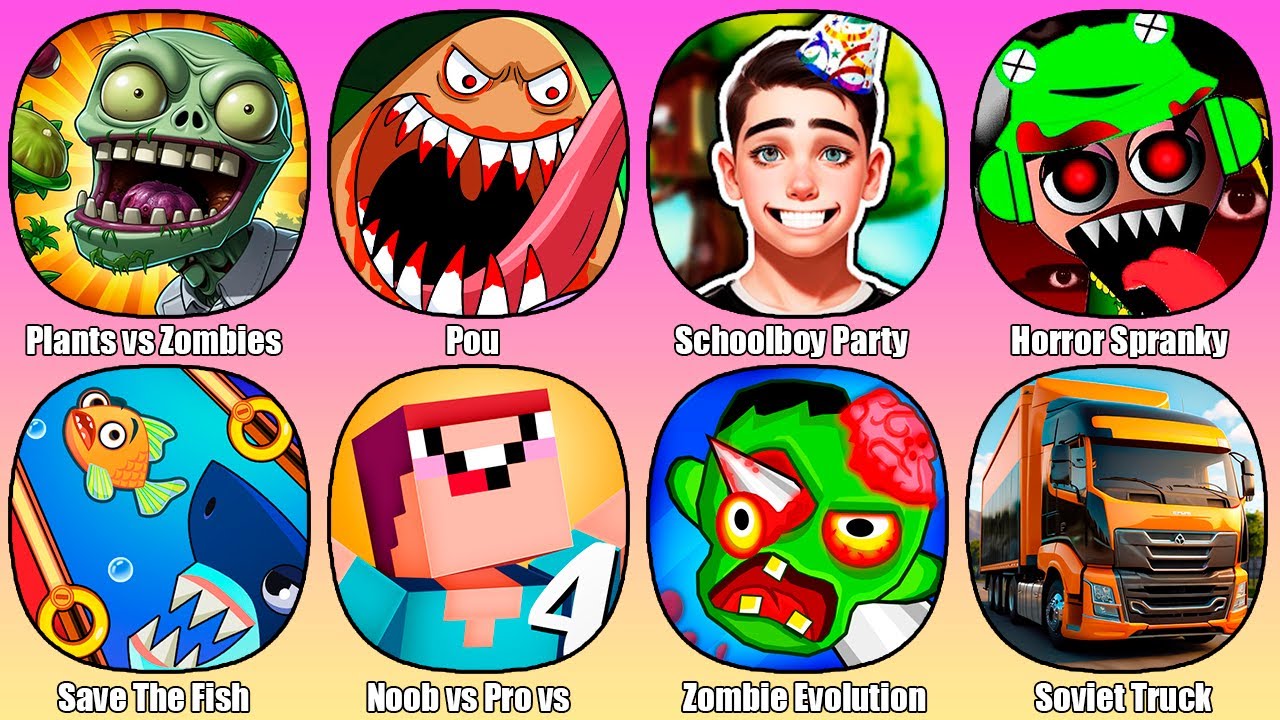 Plants vs Zombies Fusion,Pou,Schoolboy Party,Save The Fish,Horror ...