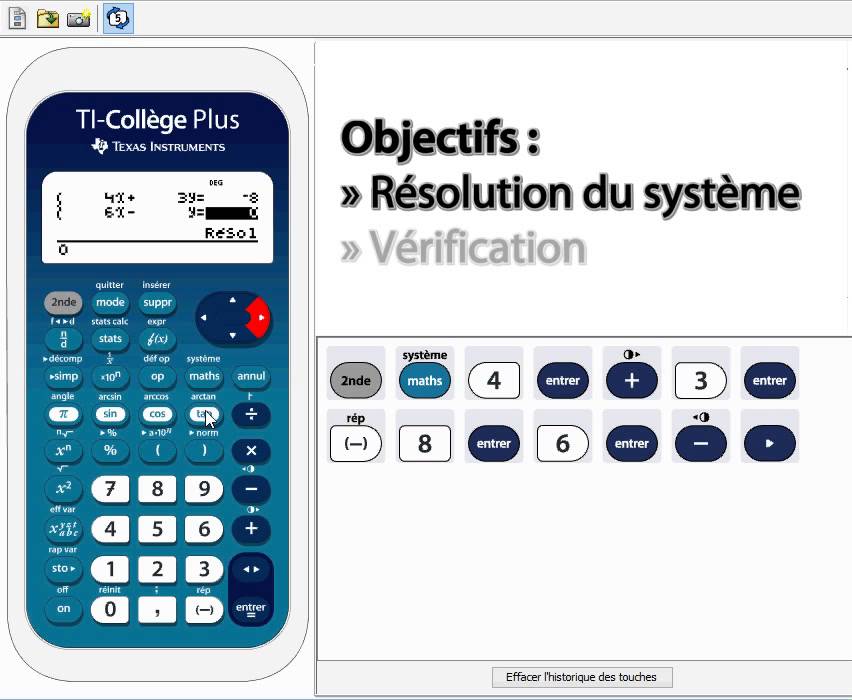 07 - système d'equations avec la TI-Collège Plus Solaire - YouTube