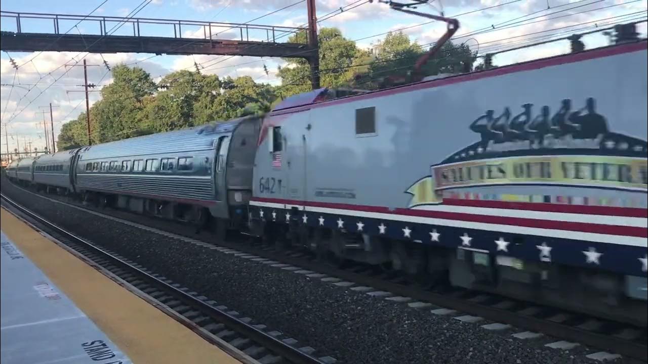 Amtrak ACS-64 #642 leads Vermonter Train 55 through Metropark 8/12/22 - YouTube