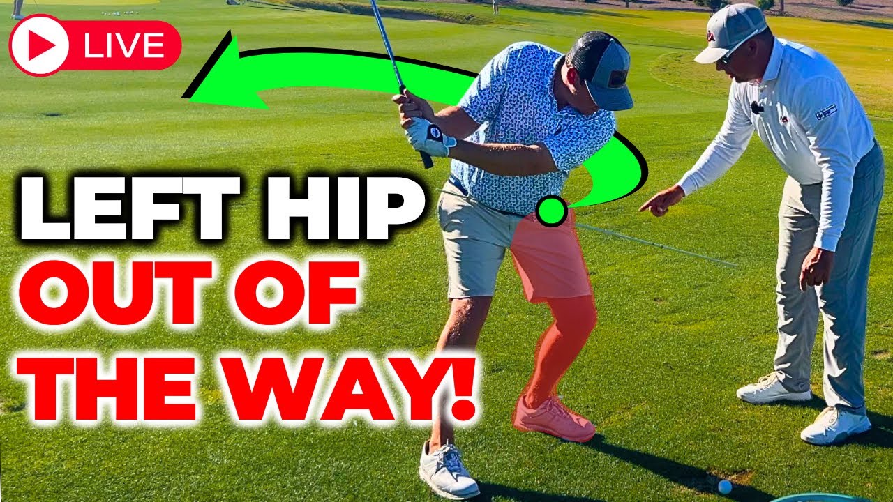 The Best Drill To Rotate The Left Hip Out Of The Way! (LIVE Golf Lesson ...