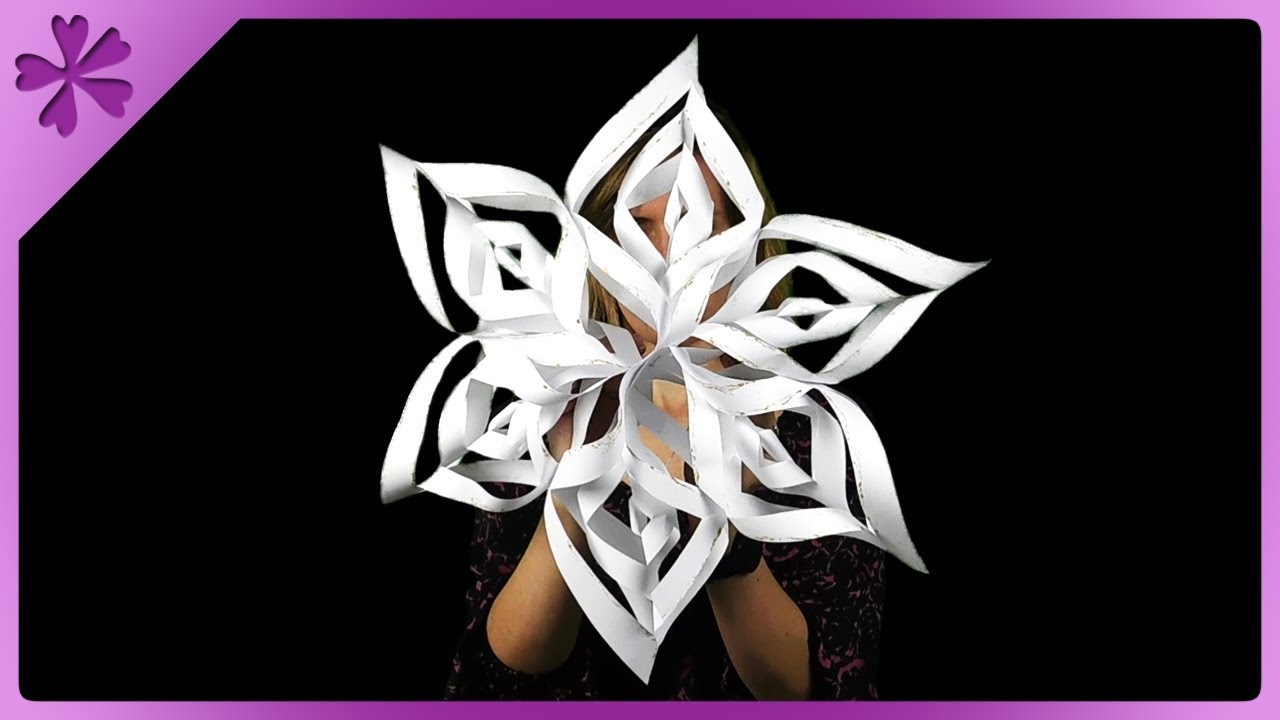 DIY How to make big paper snowflake, paper star (ENG Subtitles) - Speed ...