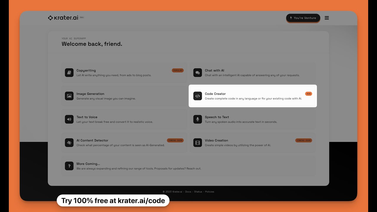 Krater.ai Code Creator Showcase - YouTube