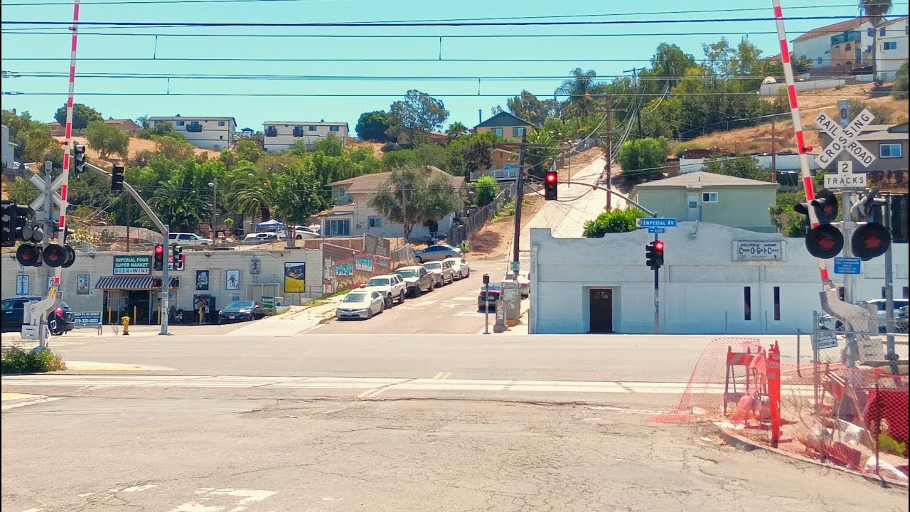 MTS Orange Line #railroadcrossing In San Diego (Imperial Ave & 65th St ...