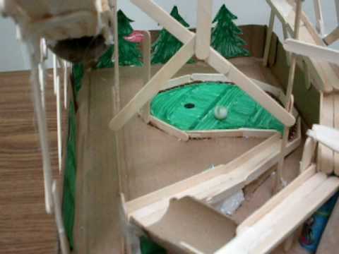 Mini golf themed marble track - YouTube