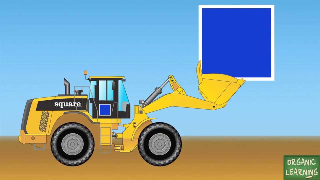 Wheel Loaders Shovel Trucks Teaching Shapes - Learning Basic Shapes ...