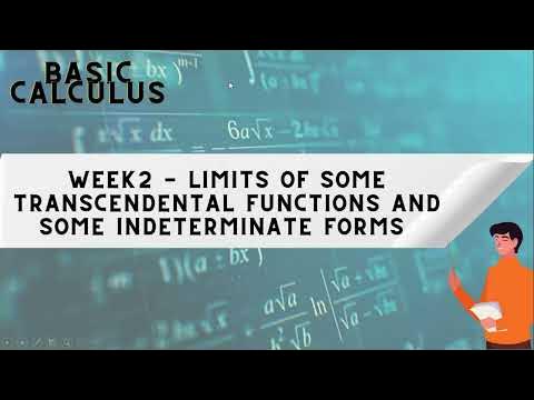 Basic Calculus - Limits of Transcendental Functions and Indeterminate Forms - YouTube