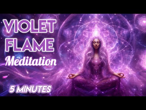 5 Minute Violet Flame Cleansing Meditation For Empaths & Lightworkers | Release Negative Energy