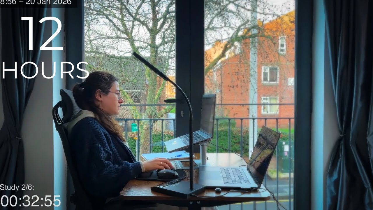 12-Hour LIVE Study With Me 🎓 | Cozy UK Ambience | Custom Pomodoro Timer ...