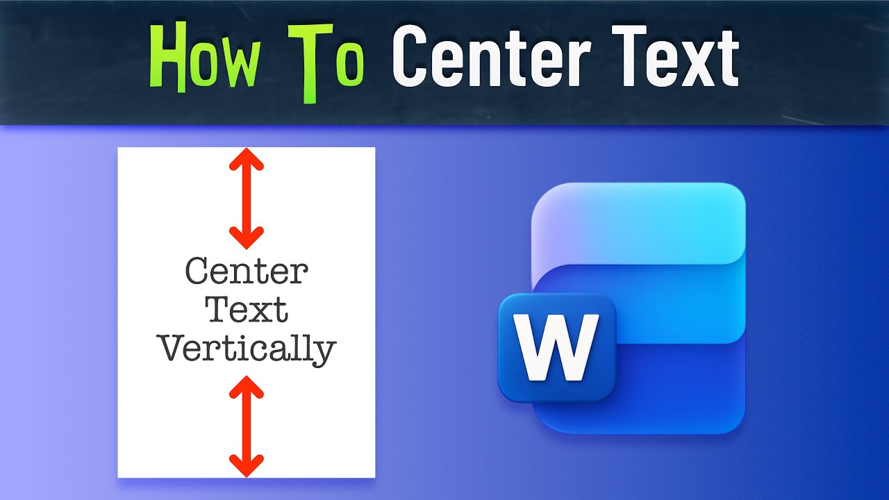 How to Center Text Vertically on a Page in Microsoft Word - YouTube