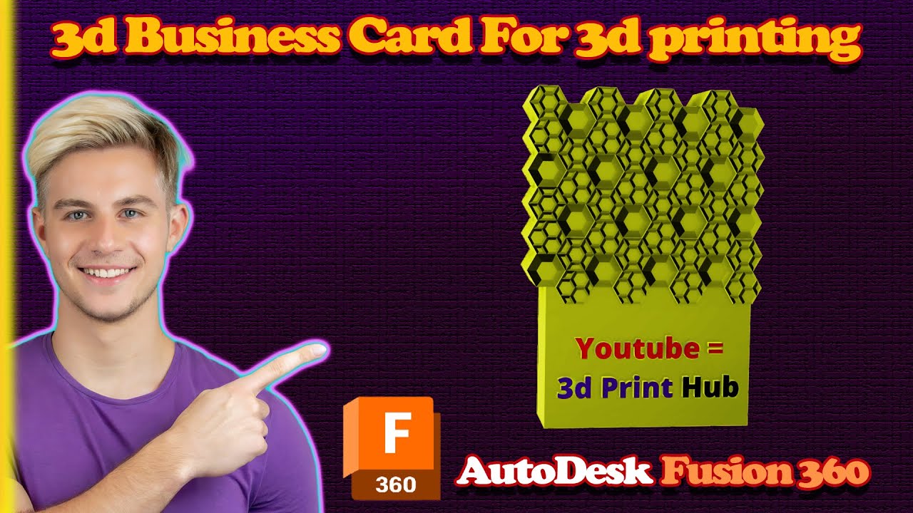 Designing a 3d Business Card for 3d Printing - #fusion360 - YouTube