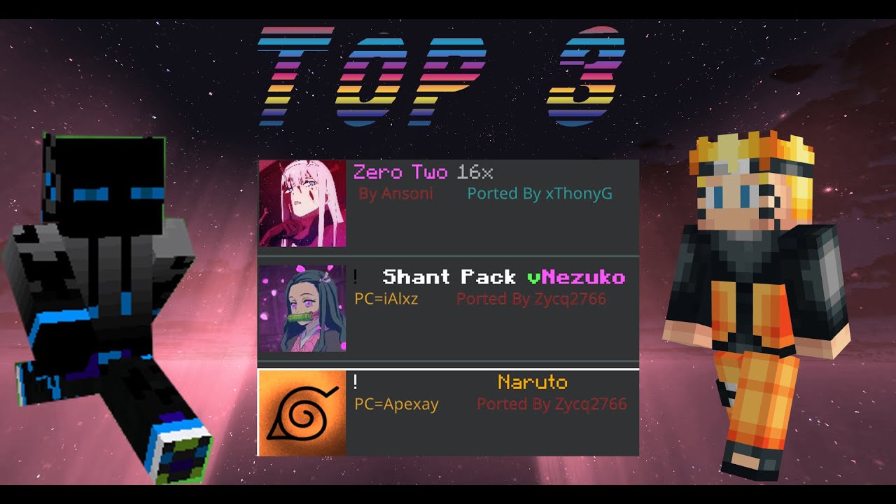 Top texture packs de anime para minecraft java y bedrock(pe) full fps ...