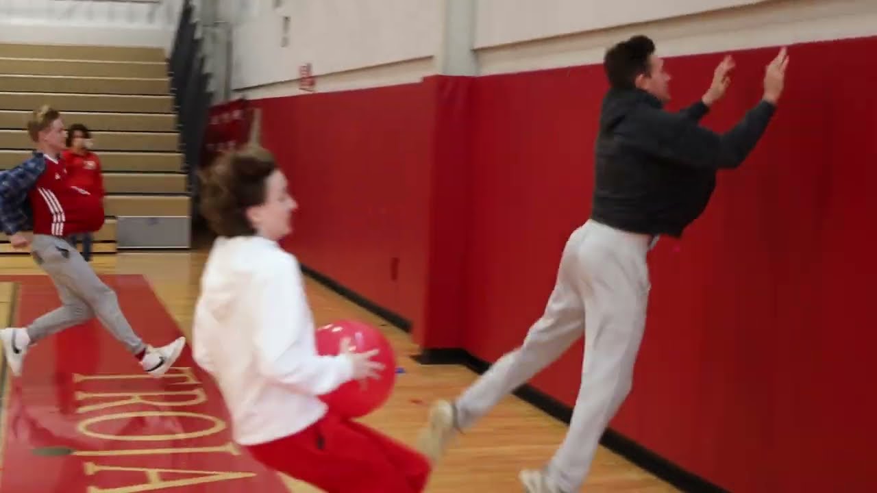 MPH pep rally "run into a wall at full speed and pop a balloon" game ...