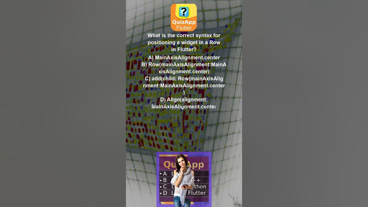 Flutter What is the correct syntax for positioning a widget in a Row in Flutter - YouTube